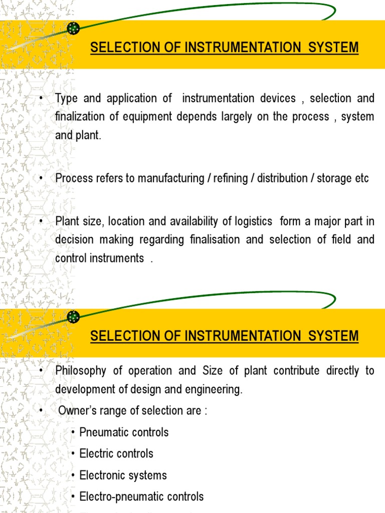 Selection of Instrumentation System | PDF | Instrumentation | Switch
