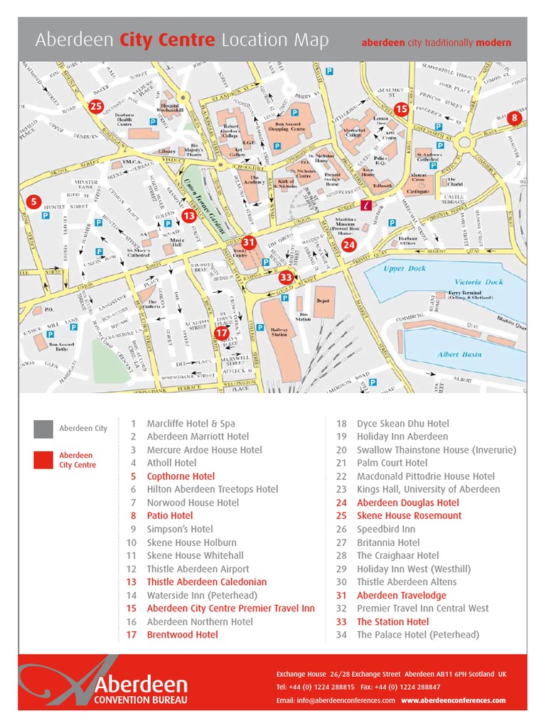 Aberdeen Map1 | Download Free PDF | Weather | Hotel And Accommodation