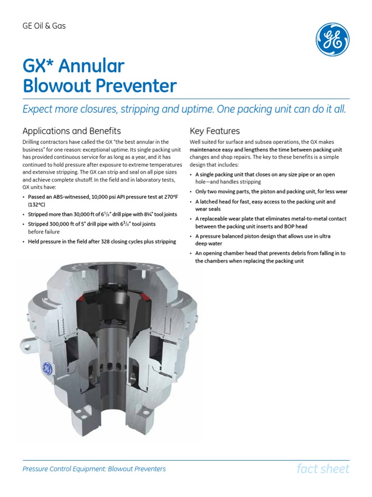 Gx Annular Blowout Preventer | Blowout (Well Drilling) | Gas Technologies