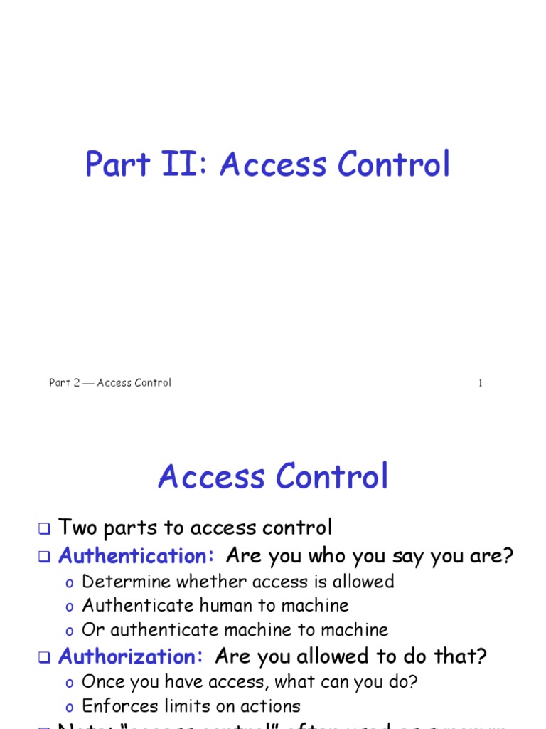 Understanding Access Control Basics | PDF | Public Key Cryptography ...
