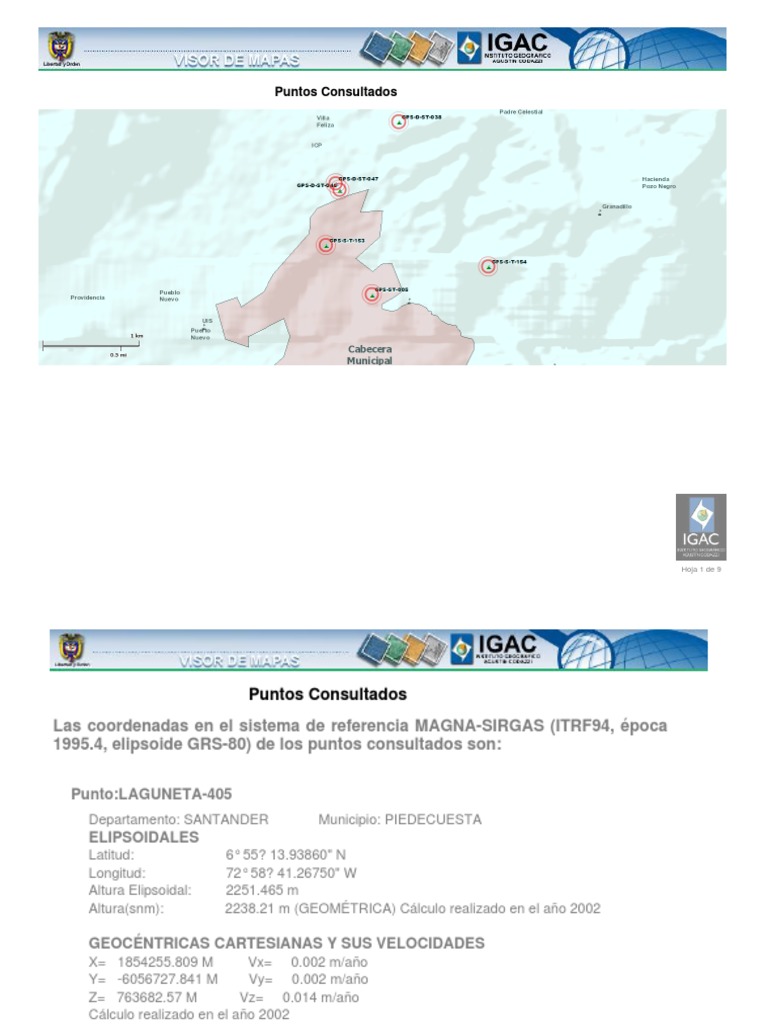 IGAC Piedecuesta PDF | PDF | Sistema coordinado | Longitud