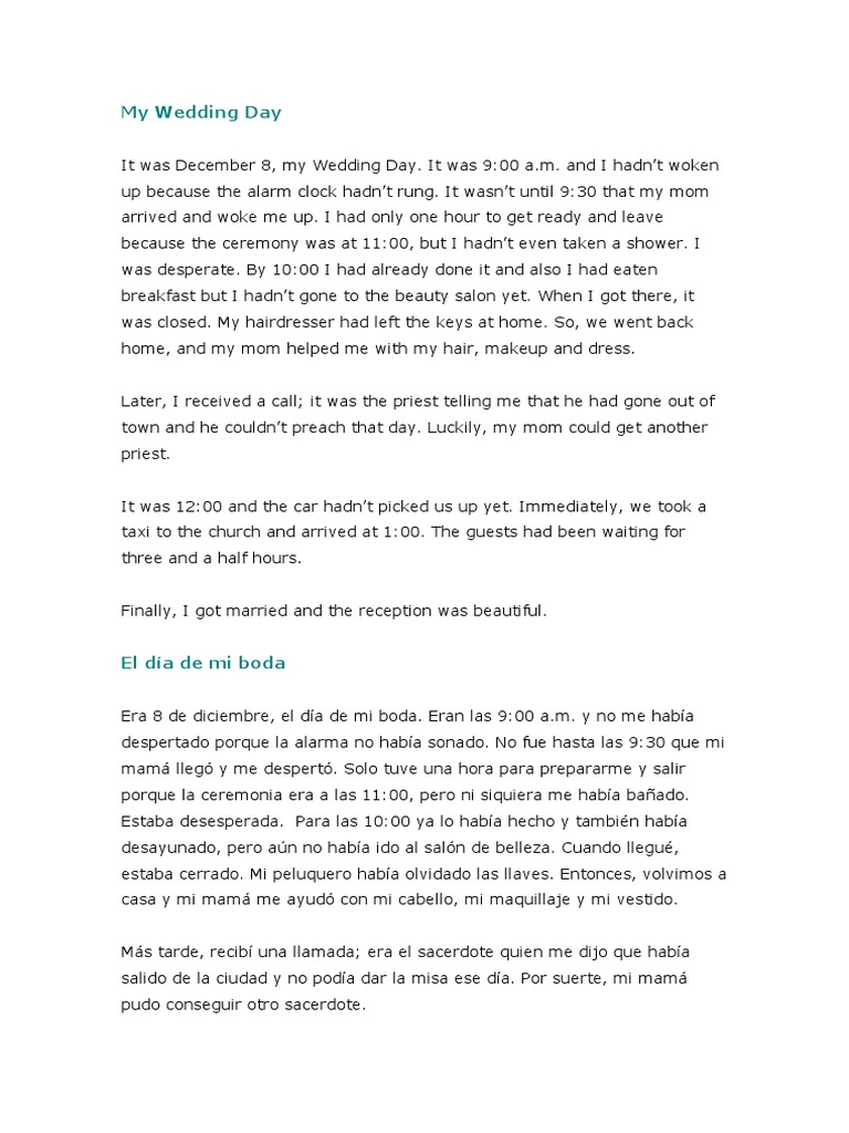My Wedding Day | PDF