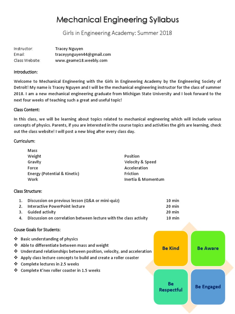 Mechanical Engineering Syllabus | PDF