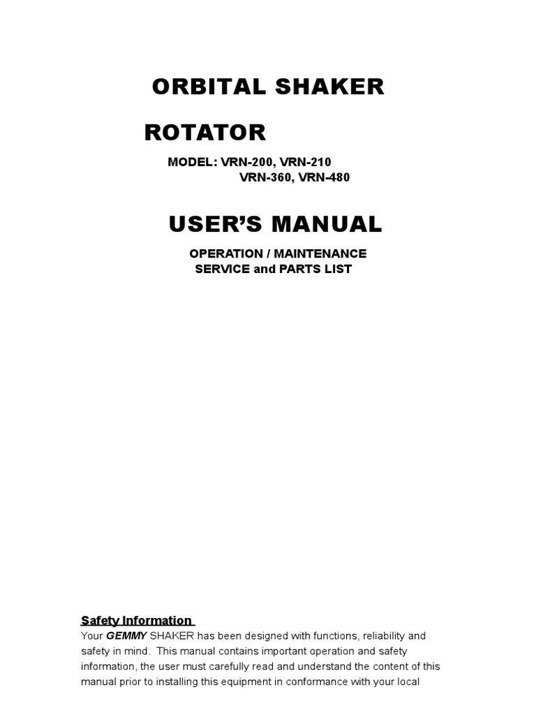 VRN-200 Manual 250412 | PDF | Bearing (Mechanical) | Power Supply