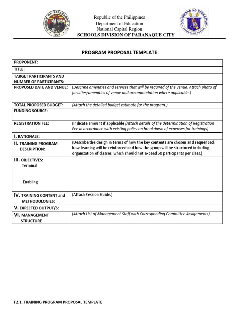 Traning Proposal Template INSET | PDF | Budget | Business