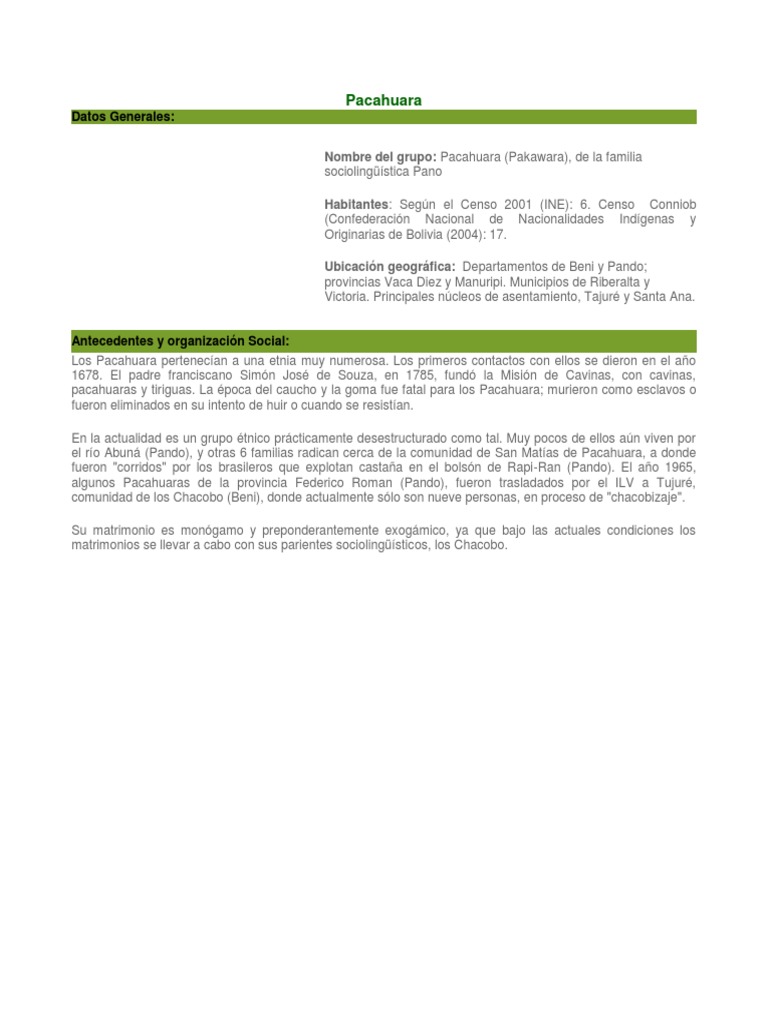 Cultura y situación de los Pacahuara | PDF | Renacimiento | Italia