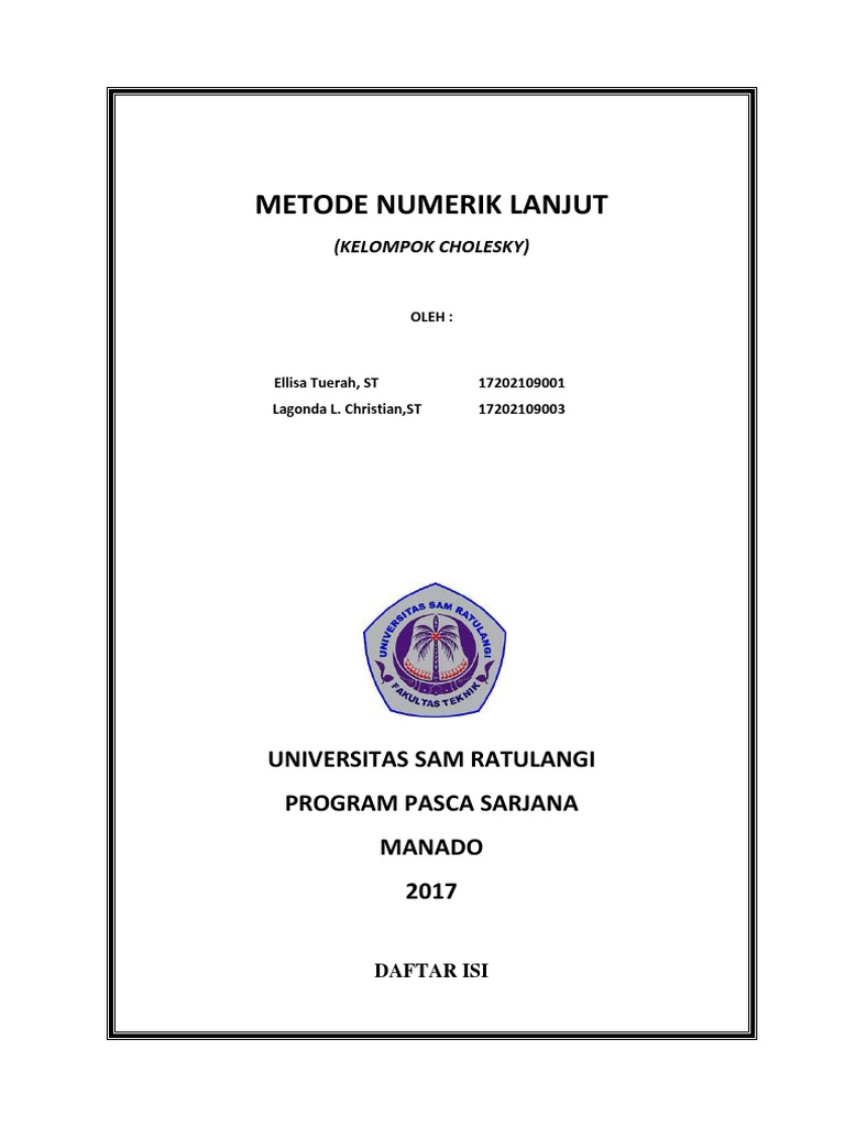 Metode Cholesky Done | PDF | Teaching Methods & Materials