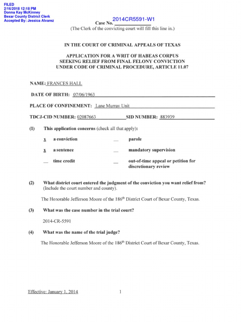 Writ of Habeas Corpus | Download Free PDF | Strickland V. Washington ...