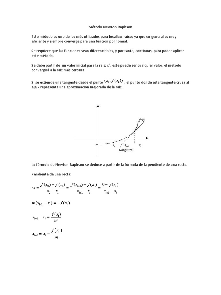 Método Newton Raphson | PDF | Análisis | Algoritmos