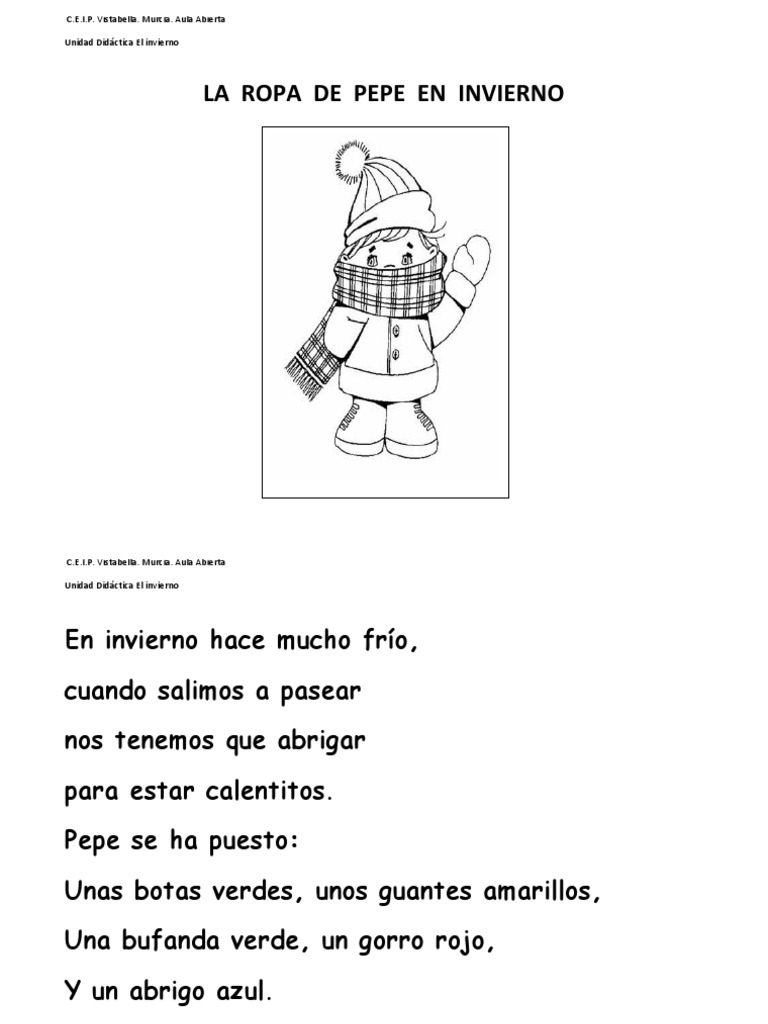 Ropa de invierno en CEIP Vistabella | PDF | Ocio | Deportes