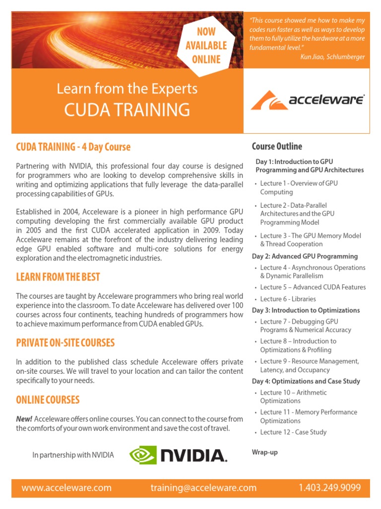 Acceleware CUDA Training | PDF | Graphics Processing Unit | Program ...