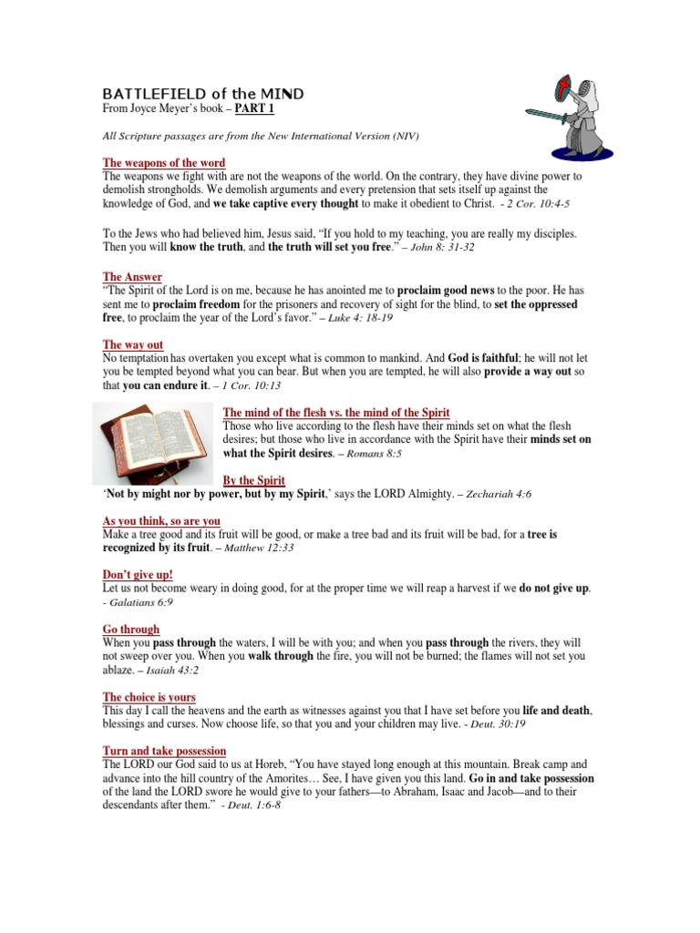 Battlefield of The Mind Scrpture | PDF | God In Christianity | Epistle ...