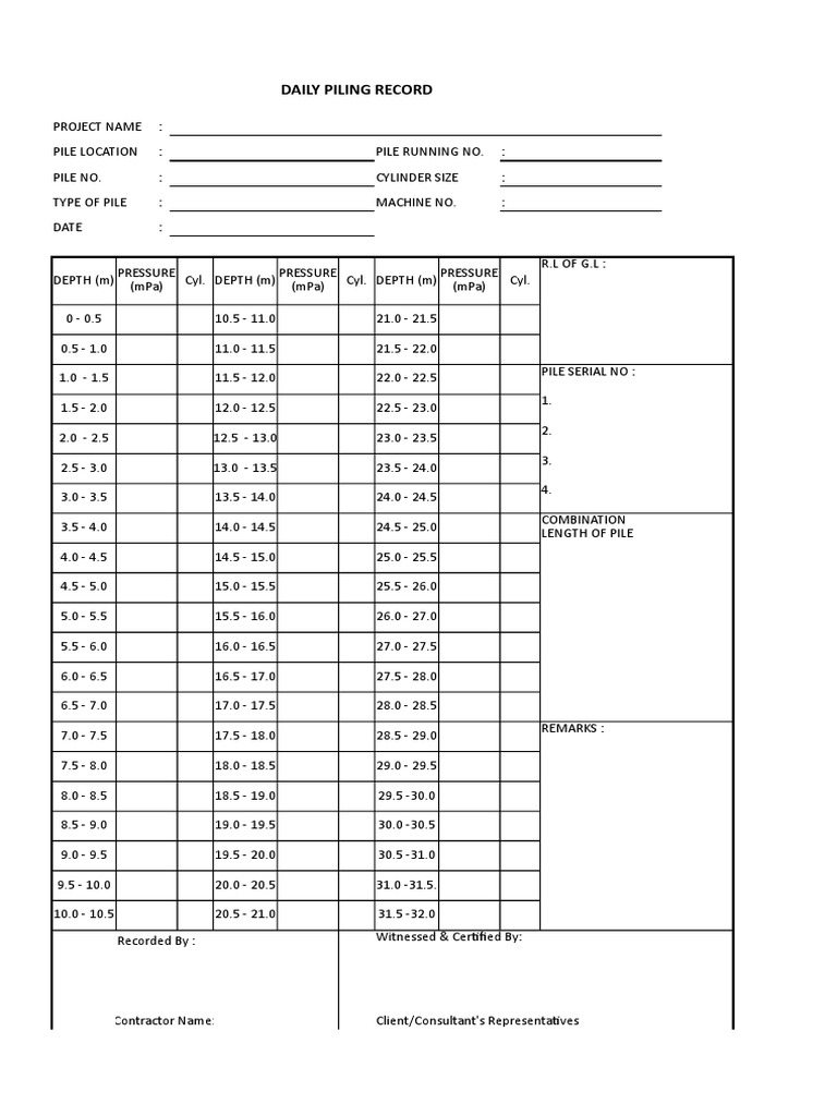 Piling Record | PDF | Nature