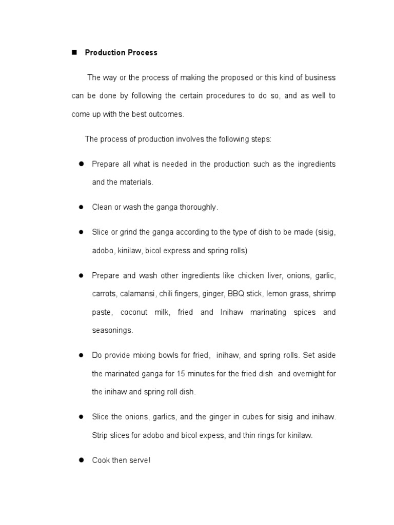 Production Process | PDF