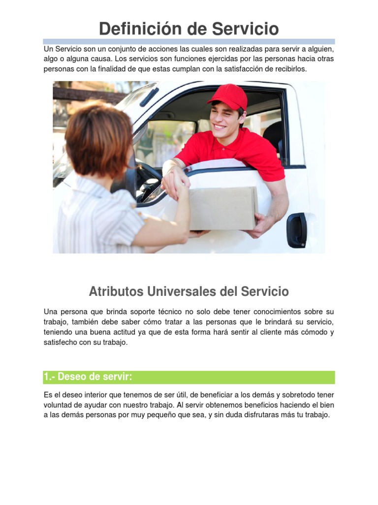 Definición de Servicio | PDF | Disciplinas | Conocimiento