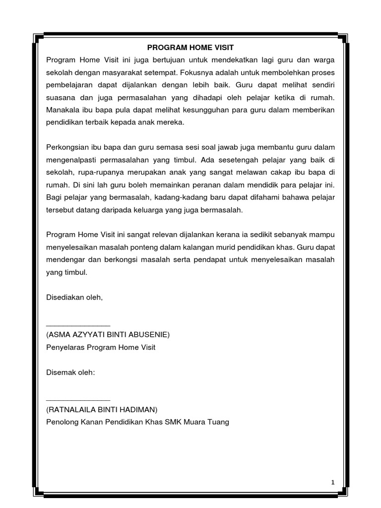 Laporan Home Visit | PDF
