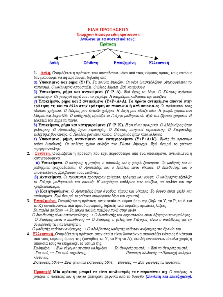 Είδη προτάσεων | PDF