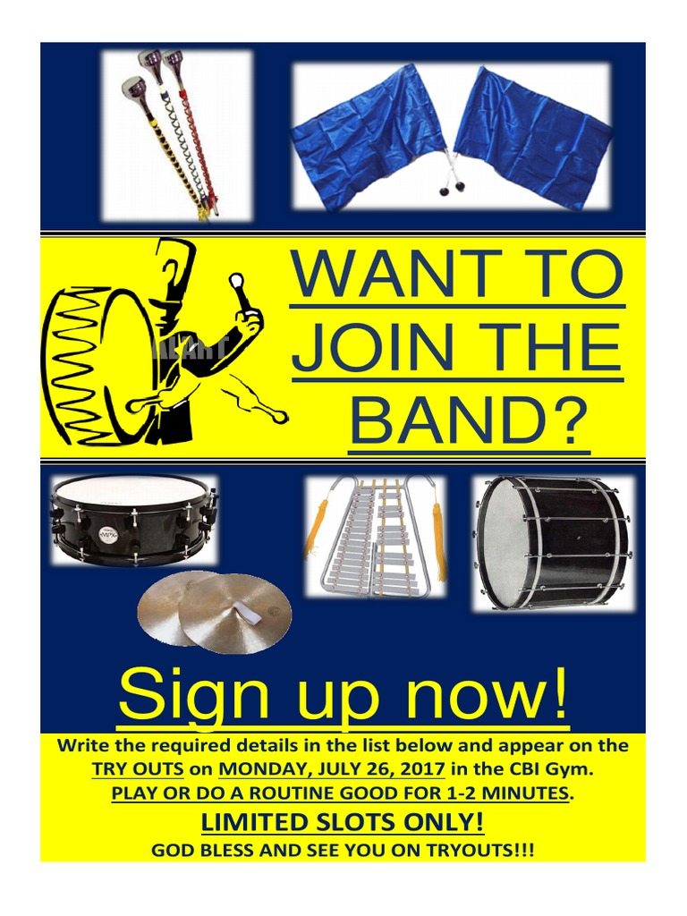 Want To Join The Band?: Sign Up Now! | PDF