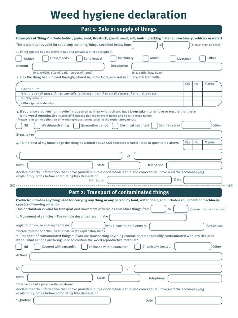 IPA Weed Hygiene Declaration 2 | PDF | Weed | Reproduction