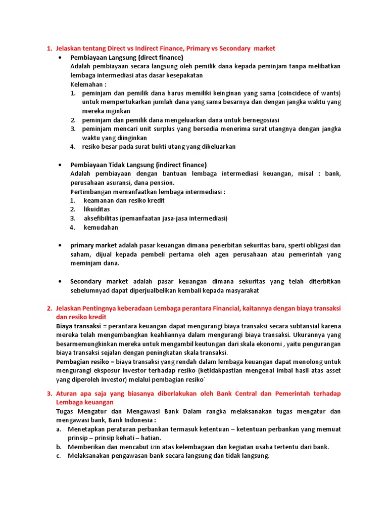 Direct vs Indirect Finance Explained | PDF | Finance & Money Management