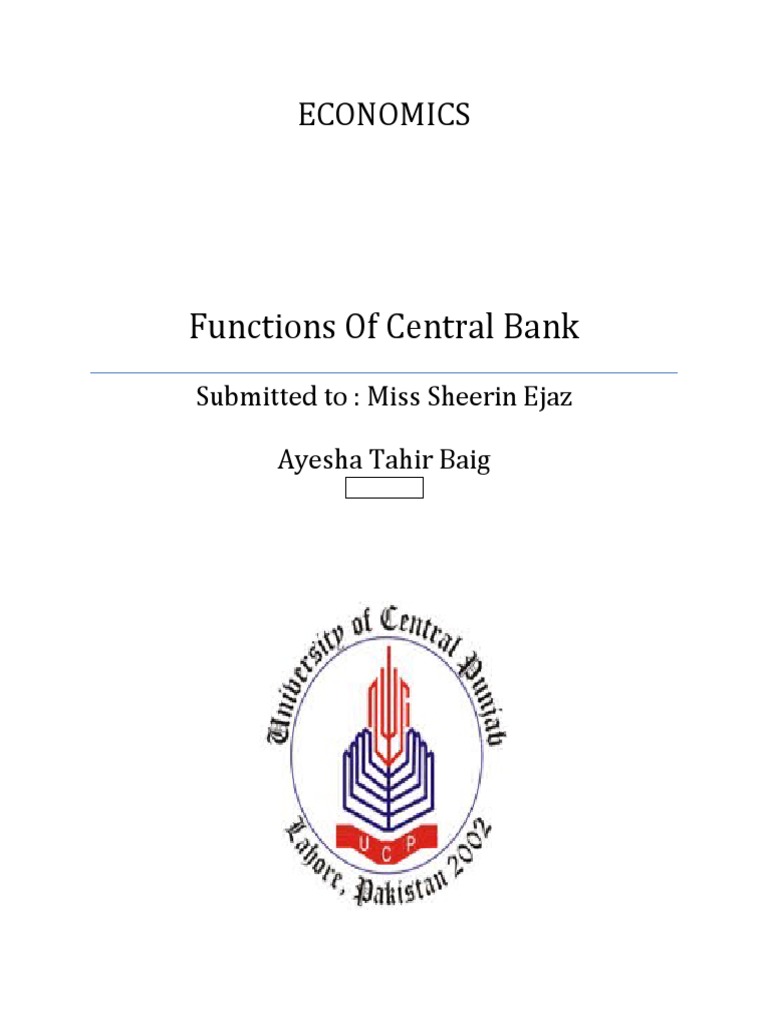 Functions of Central Bank: Economics | PDF | Financial Markets | Money ...