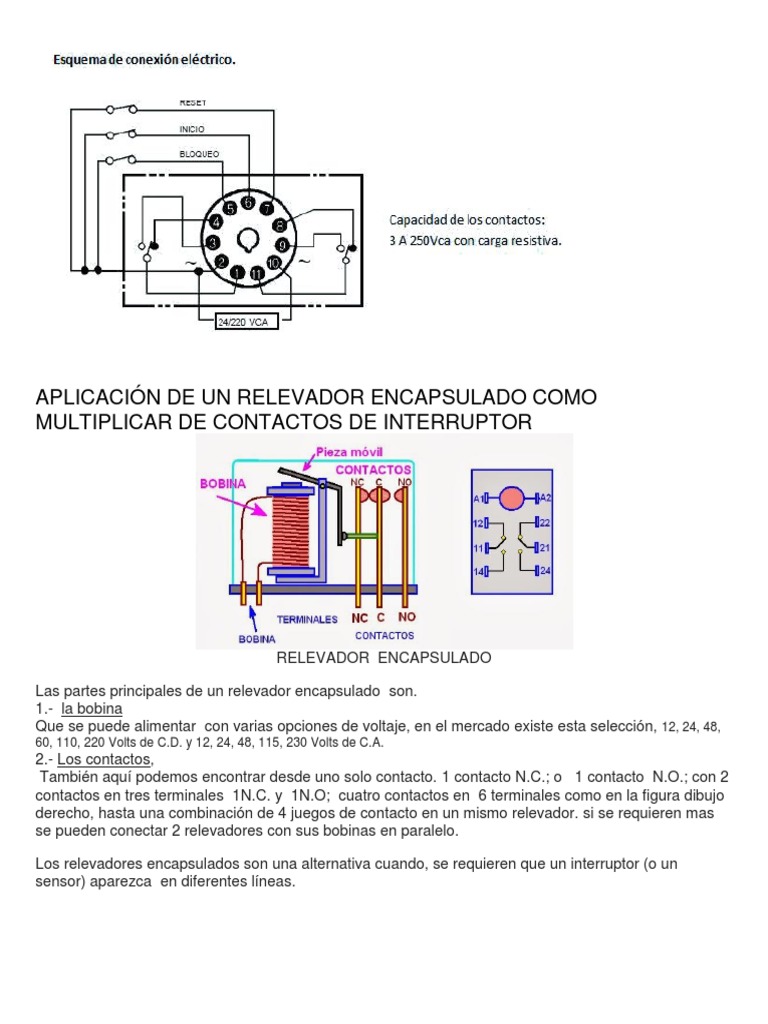 Aplicación de Un Relevador Encapsulado Como Multiplicar de Contactos de ...