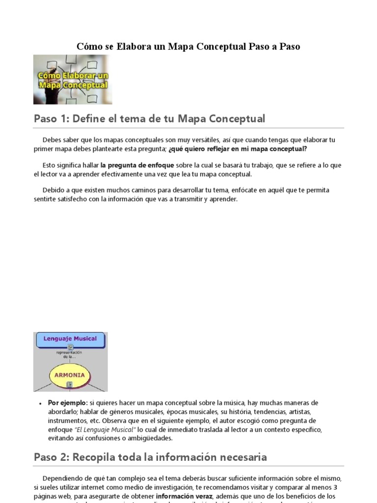 Cómo Se Elabora Un Mapa Conceptual Paso A Paso | PDF | Software ...