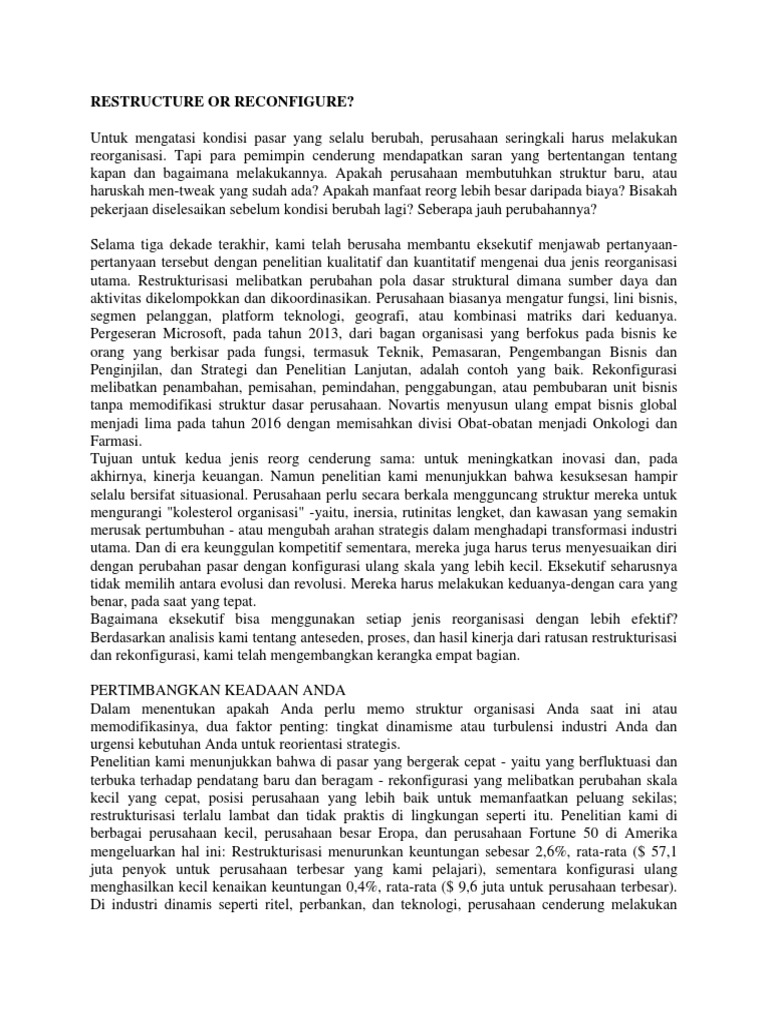 Effective Restructuring Strategies | PDF