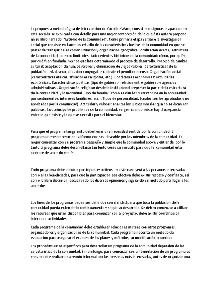 Estudio de Comunidad Caroline Ware | PDF | Método científico | Prueba ...
