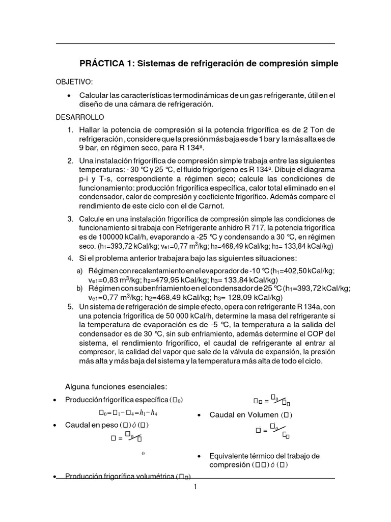 Practica de Refri | PDF | Refrigeración | Temperatura