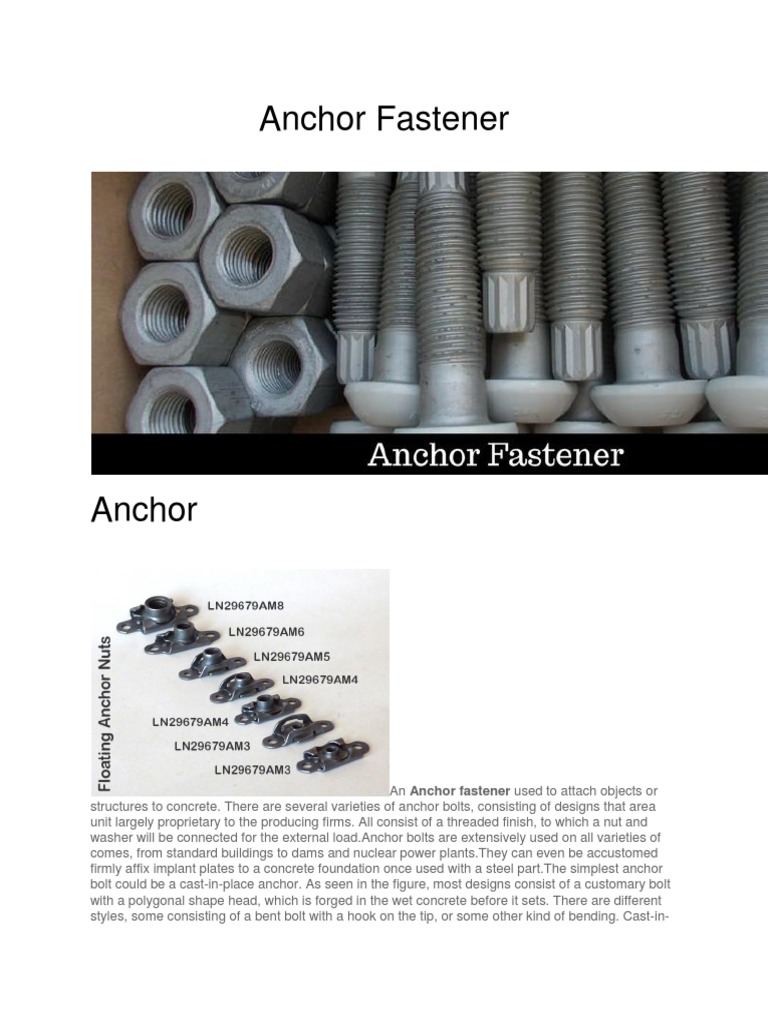 Anchor Fastener | PDF