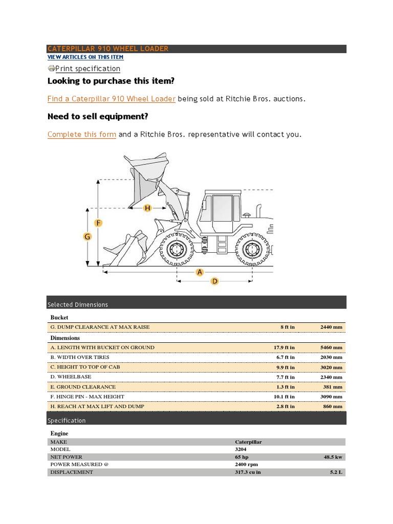 Caterpillar 910 Wheel Loader | PDF | Loader (Equipment) | Truck