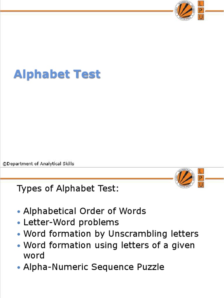 UNIT - I Alphabet Test | PDF | Alphabet | Linguistics