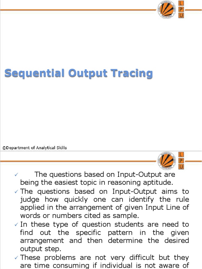 Sequential Output | PDF | Input–Output Model | Teaching Mathematics