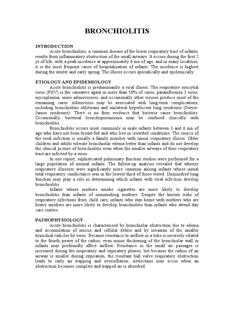 Bronchiolitis | PDF | Pneumonia | Respiratory Tract