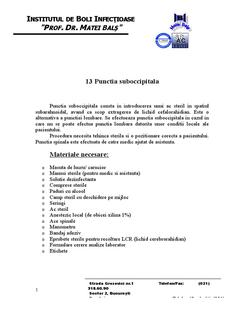 Punctia Suboccipitala | PDF