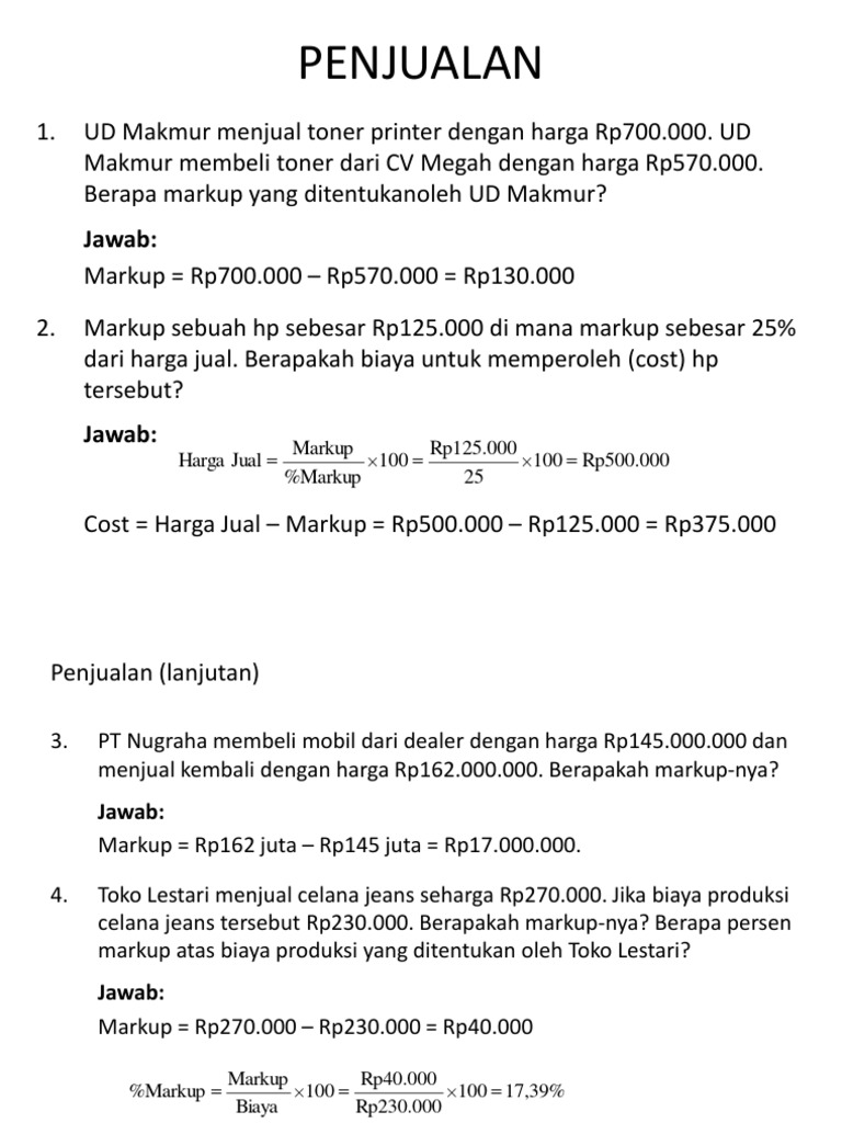 Kunci Jawaban Penjualan | PDF