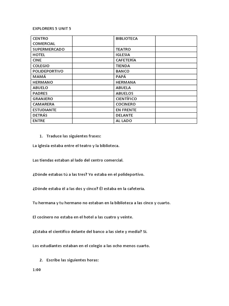 Explorers 5 Unit 5 Vocabulary Guide | PDF | Art | Mystery, Thriller ...