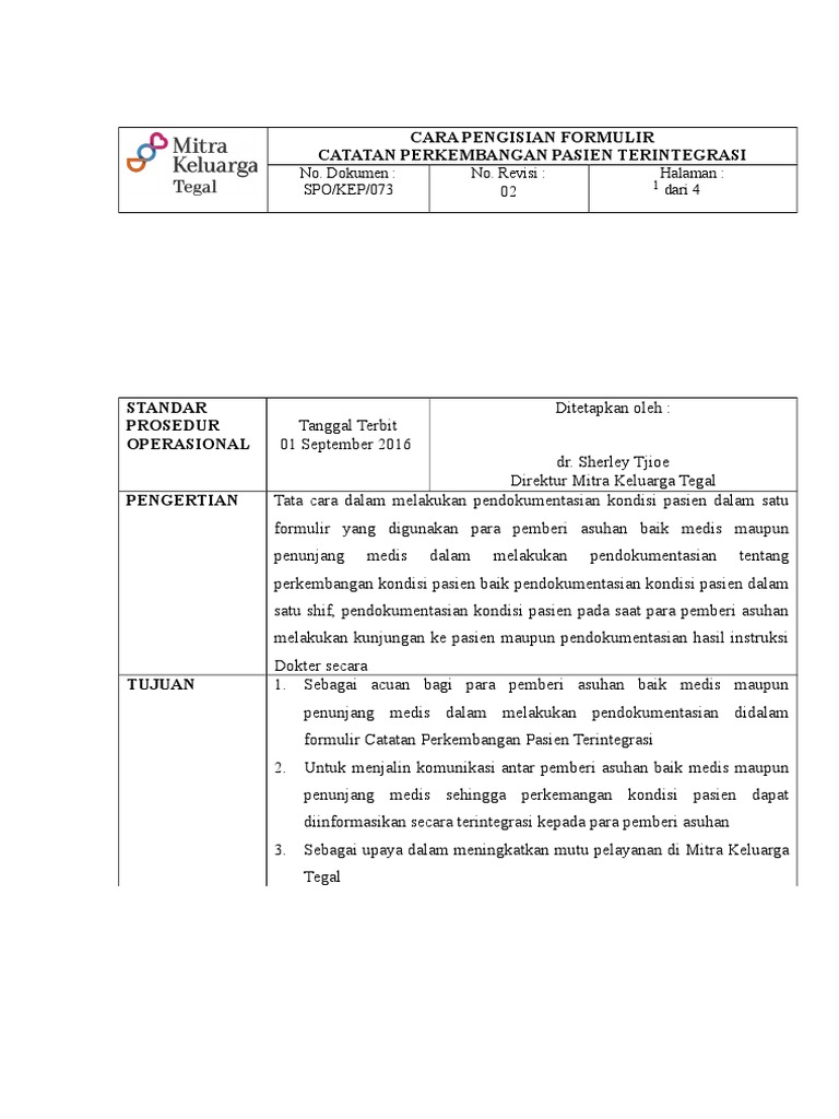 073 Spo Cara Pengisian Form CPPT | PDF