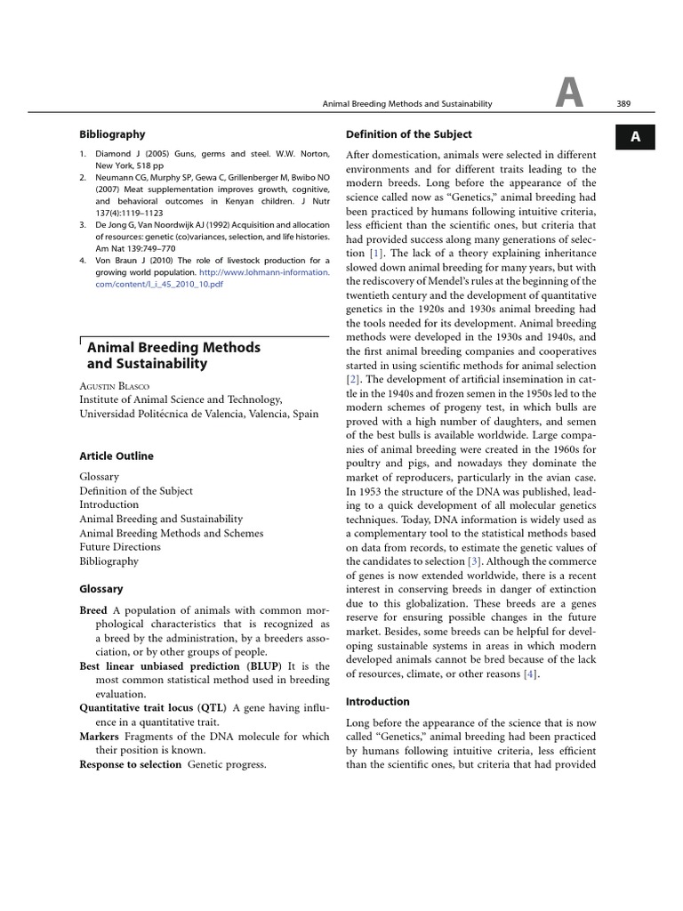Animal Breeding Programs | Download Free PDF | Selective Breeding ...