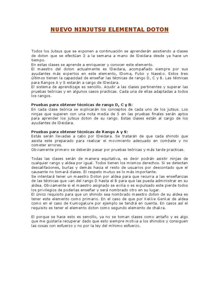 Doton Elemental | PDF | Ninja | Relaciones internacionales medievales