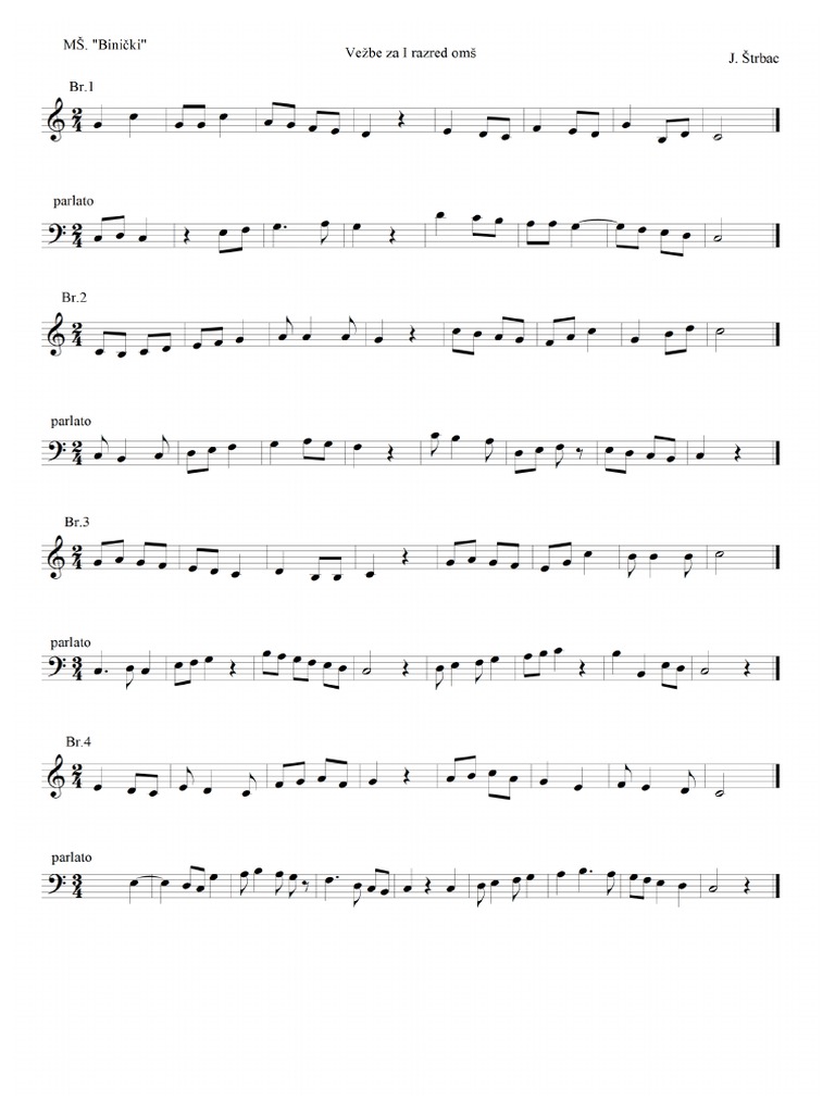 Solfedjo Primeri Za Ispit | PDF