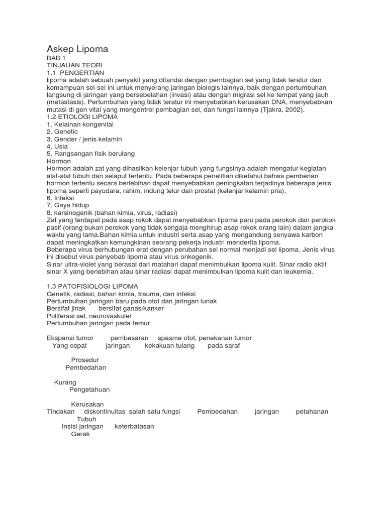 Askep Lipoma | PDF