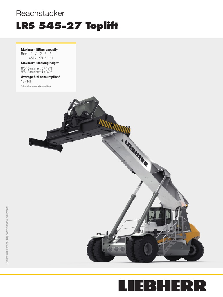 Liebherr LRS 545 Reach Stacker Specs | PDF | Tire | Brake