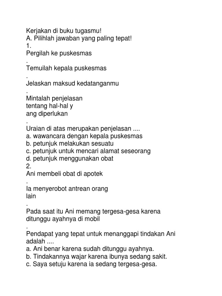 Kerjakan Di Buku Tugasmu | PDF Kerjakan Di Buku Tugasmu | PDF