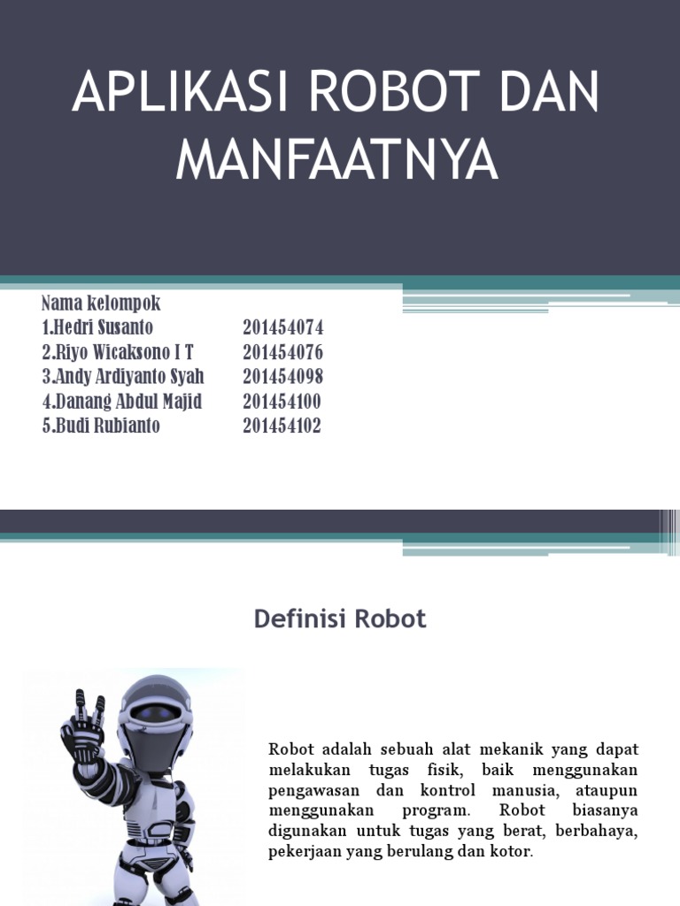 Aplikasi Robot Dan Manfaatnya | PDF