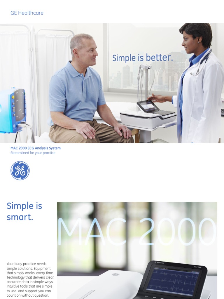 12-Channel Electrocardiograph MAC 2000 With Marquette 12SL Analysis ...