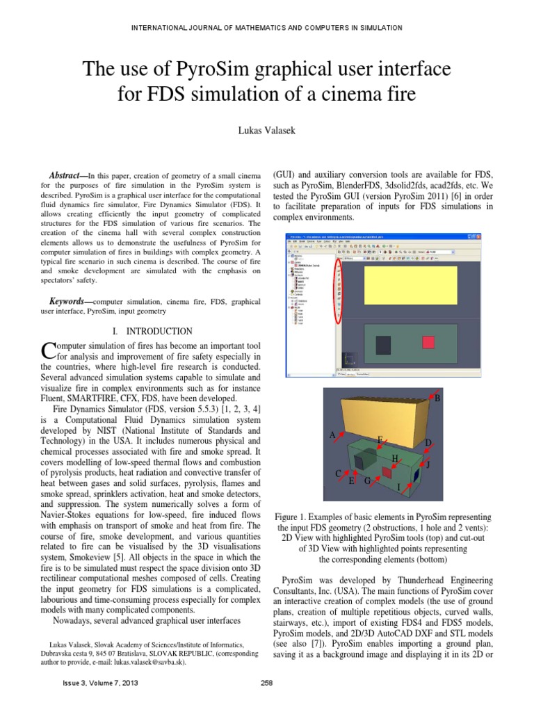 The Use of Pyrosim Graphical User Interface For Fds Simulation of A ...