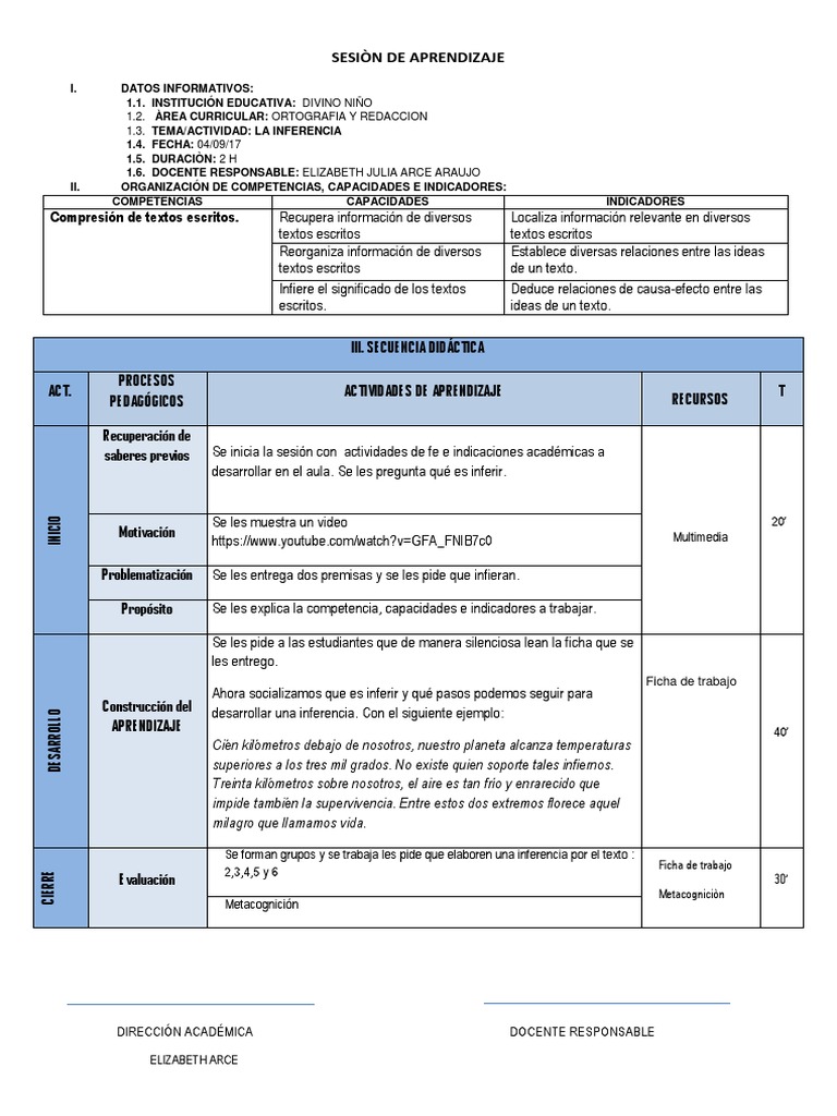 Sesión La Inferencia | Inferencia | Aprendizaje