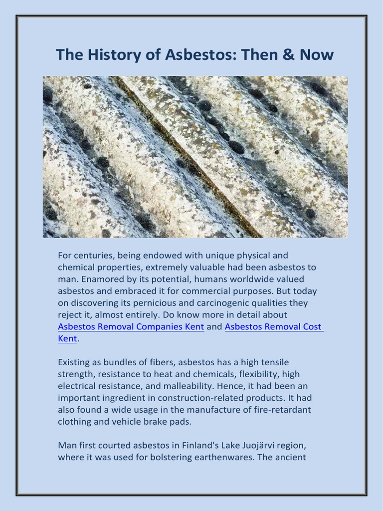 The Rise and Fall of Asbestos Usage | PDF